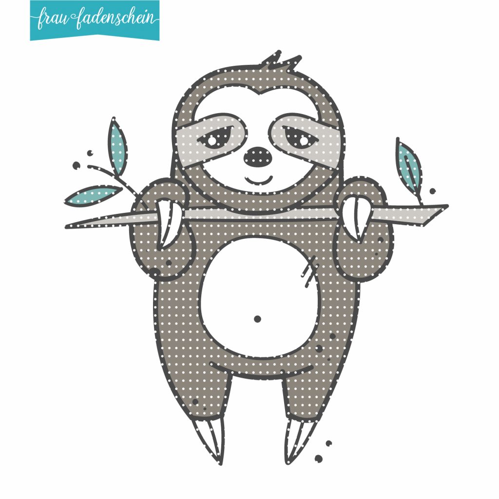 Plotterdatei Faultier Fritz - Frau Fadenschein