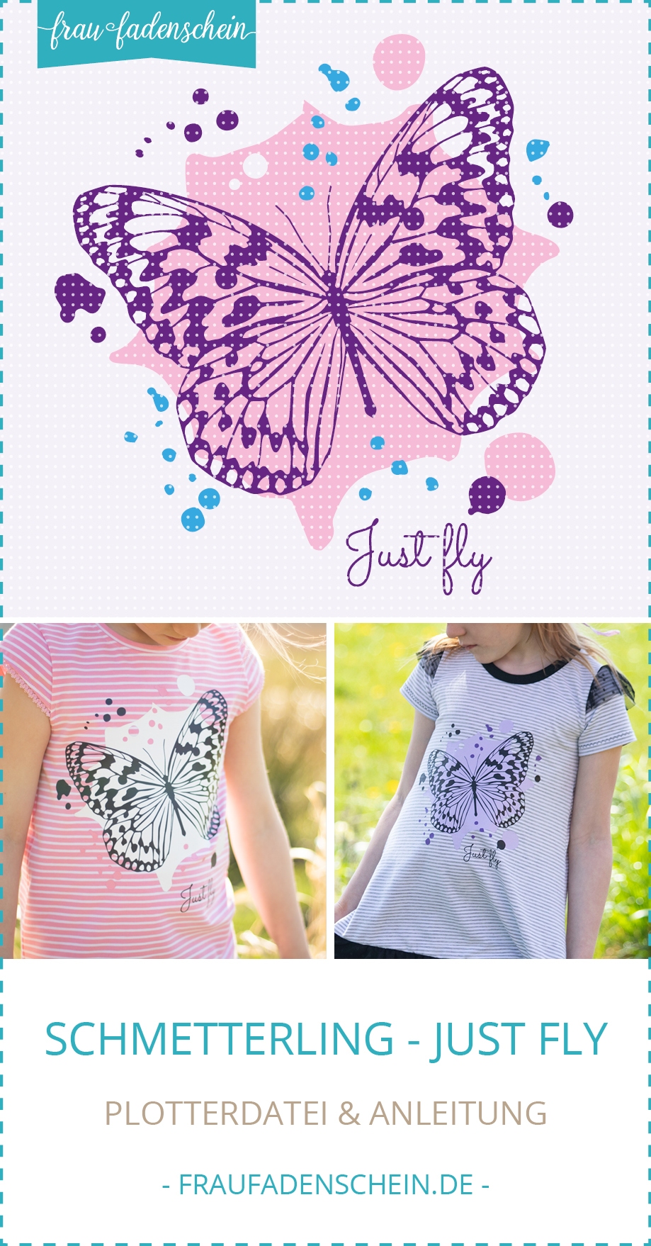 Plotterdatei Schmetterling - Just fly - Frau Fadenschein