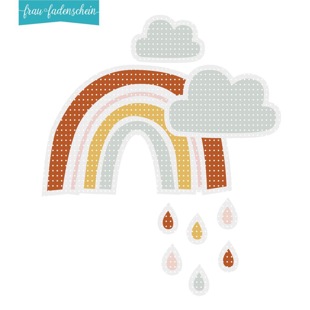 Plotterdatei Regenbogen - Frau Fadenschein